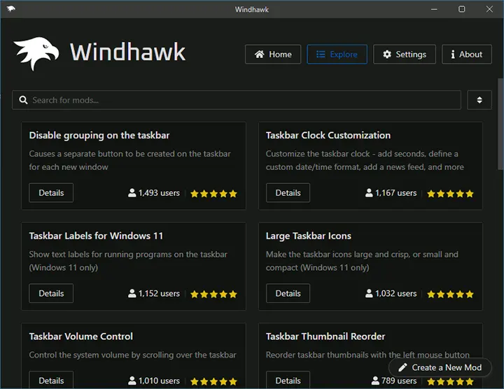 Windhawk — модульний розширюваний твікер для налаштування Windows 11 та ...